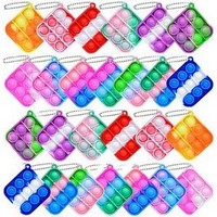 Square Shape Bubble Sensory Push Pop Fidget Toy Key Chains - Creative ...